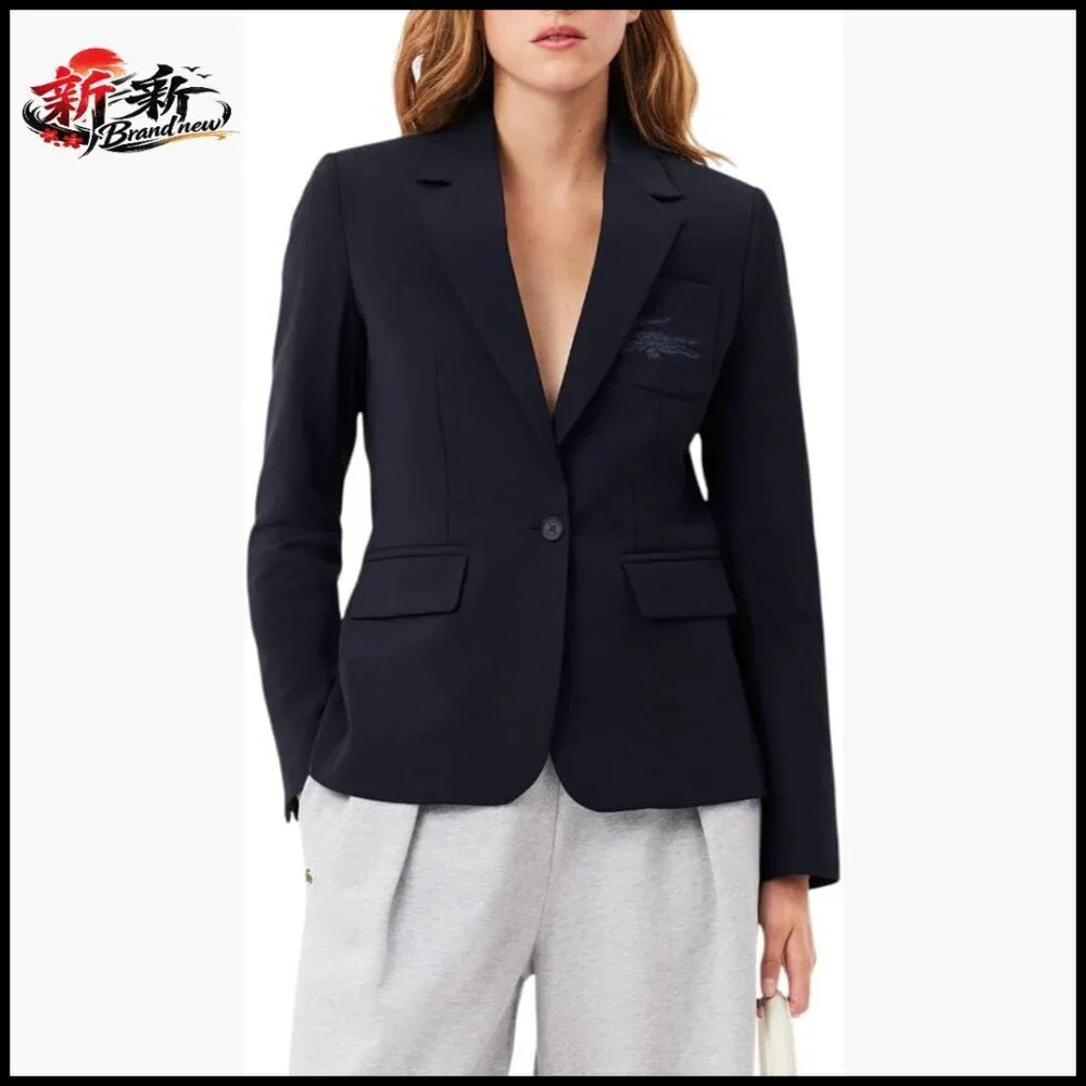 Jackets & Coats | Wool Blend Slim Fit Blazer With Embroidered Logo ...
